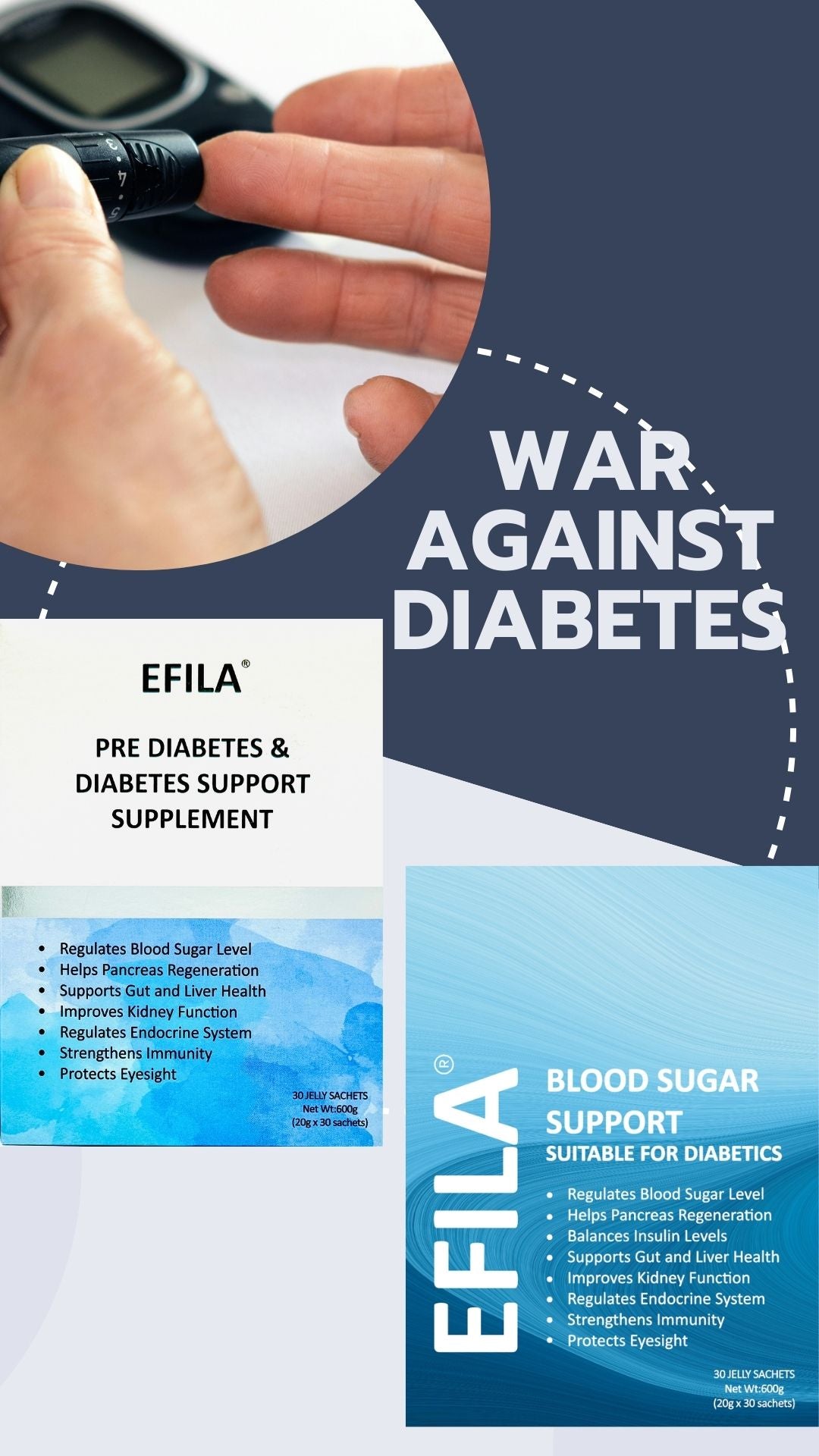 Efila Pre-diabetes and Diabetes Support 糖尿病膳食补充剂 - Prevention and Trea ...